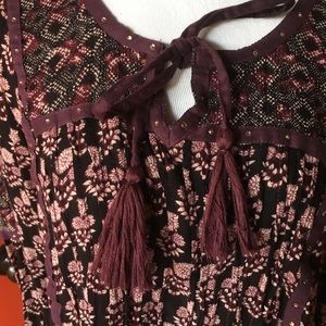 Style & Co. | Tops | Style Co Boho Long Sleeved Blouse Tie Front | Poshmark